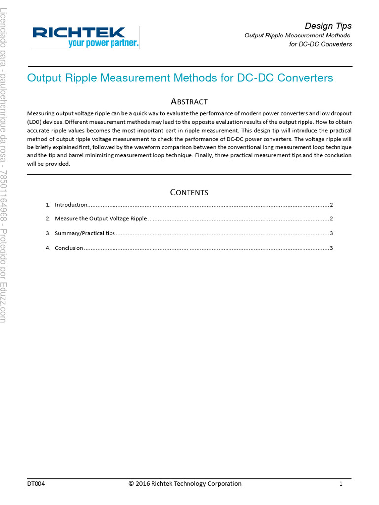 Ripple Measurement Tips | PDF | Electronics | Electricity