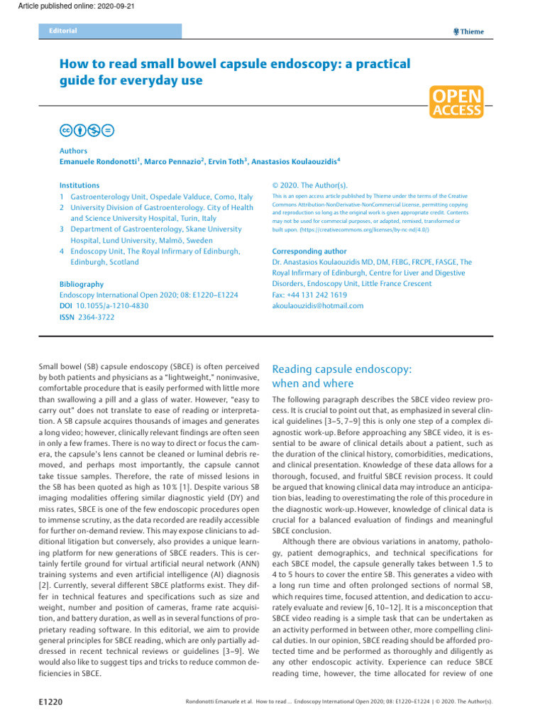 How to Read Small Bowel Capsule Endoscopy a Practi | PDF | Gastroenterology | Medicine