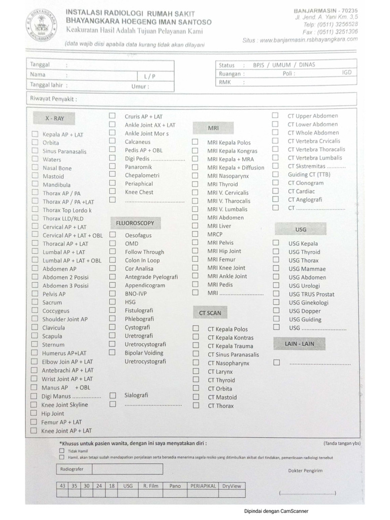 El. C Contoh Pemeriksaan Laboratprium Dan Diagnostik Imajing | PDF