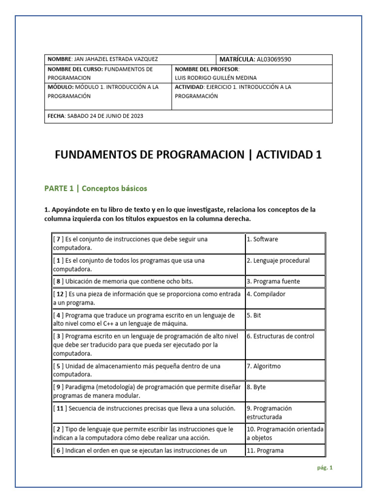 Actividad 1 (Fundamentos de Programación) / TecMilenio | PDF | Programación orientada a objetos ...