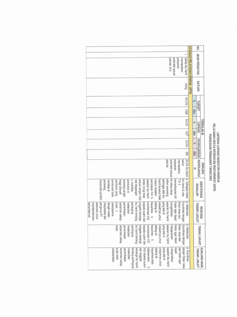 Laporan Capaian Indikator Kinerja - Ukm - 2022 - Triwulan 3 | PDF
