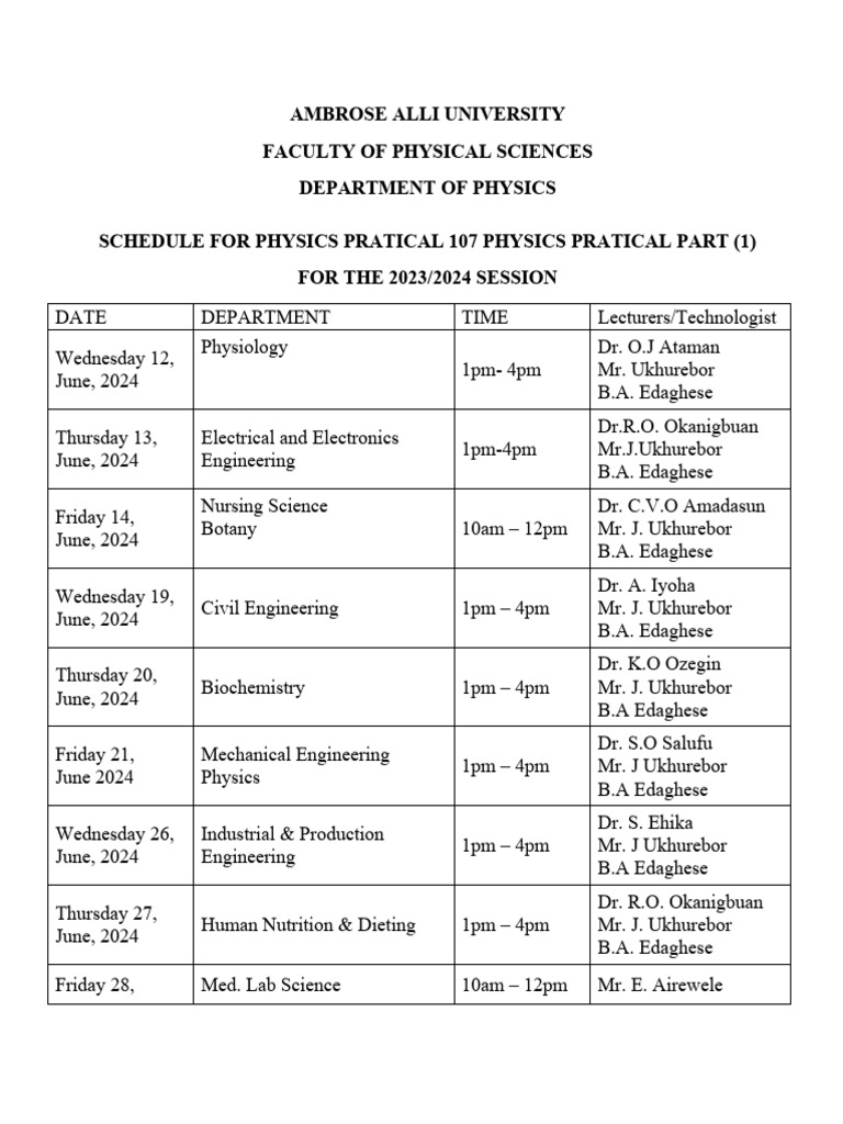 Ambrose Alli University12345 | PDF | Natural Sciences | Science