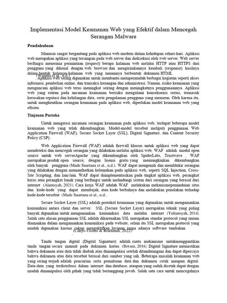 Implementasi Model Keamanan Web Yang Efektif Dalam Mencegah Serangan ...