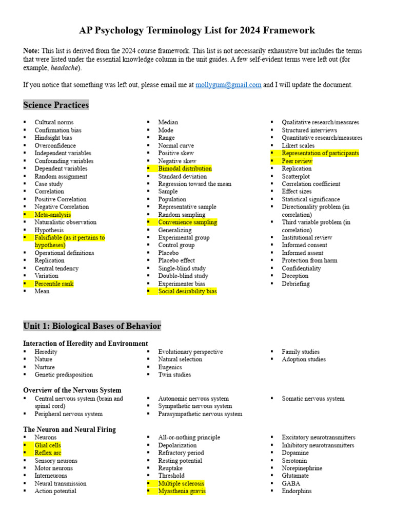 2024 Framework Terminology | PDF | Classical Conditioning | Nervous System