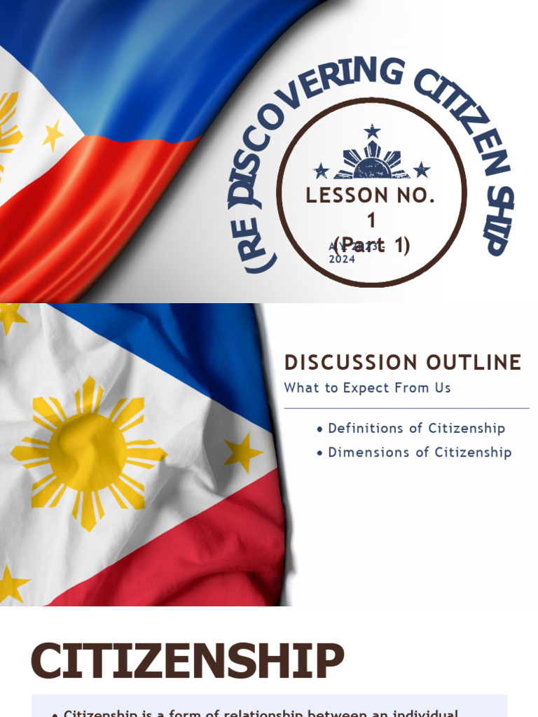 Lesson 1 Part 1 Rediscovering Citizenship | PDF | Citizenship | Liberal ...