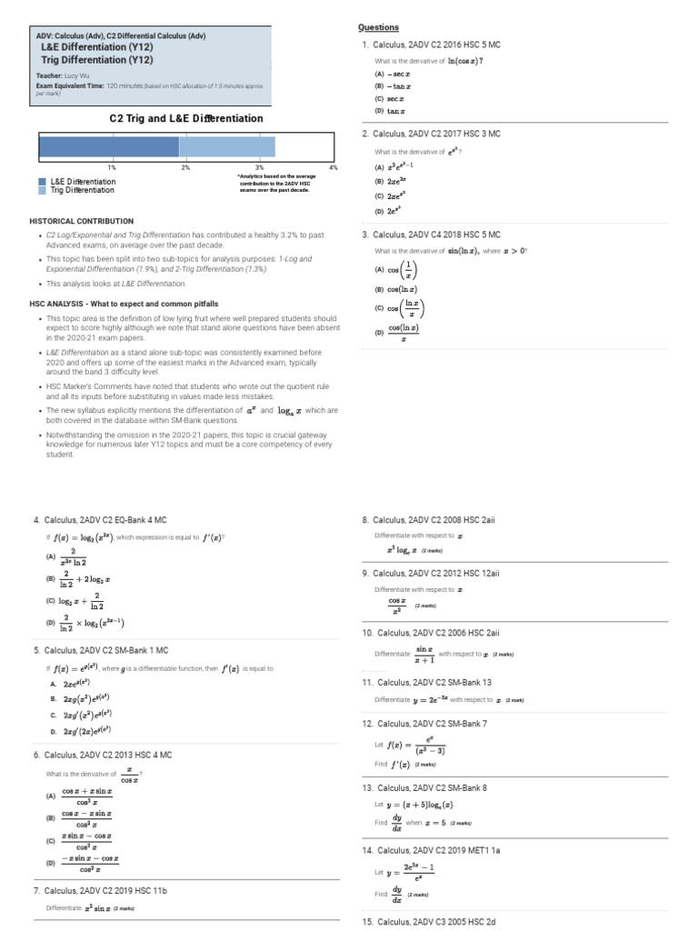 C2 Differential Calculus | PDF