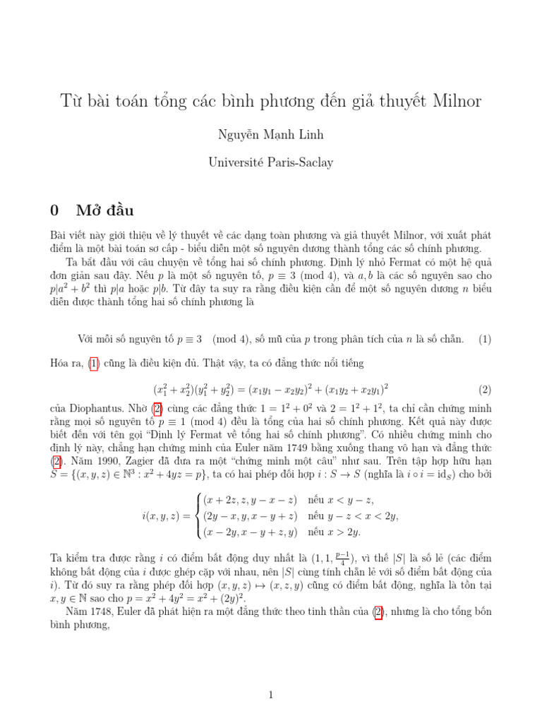 Milnor Conjecture | PDF