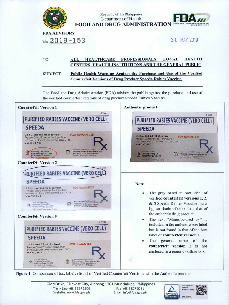 FDA Advisory on Fake Speeda | PDF