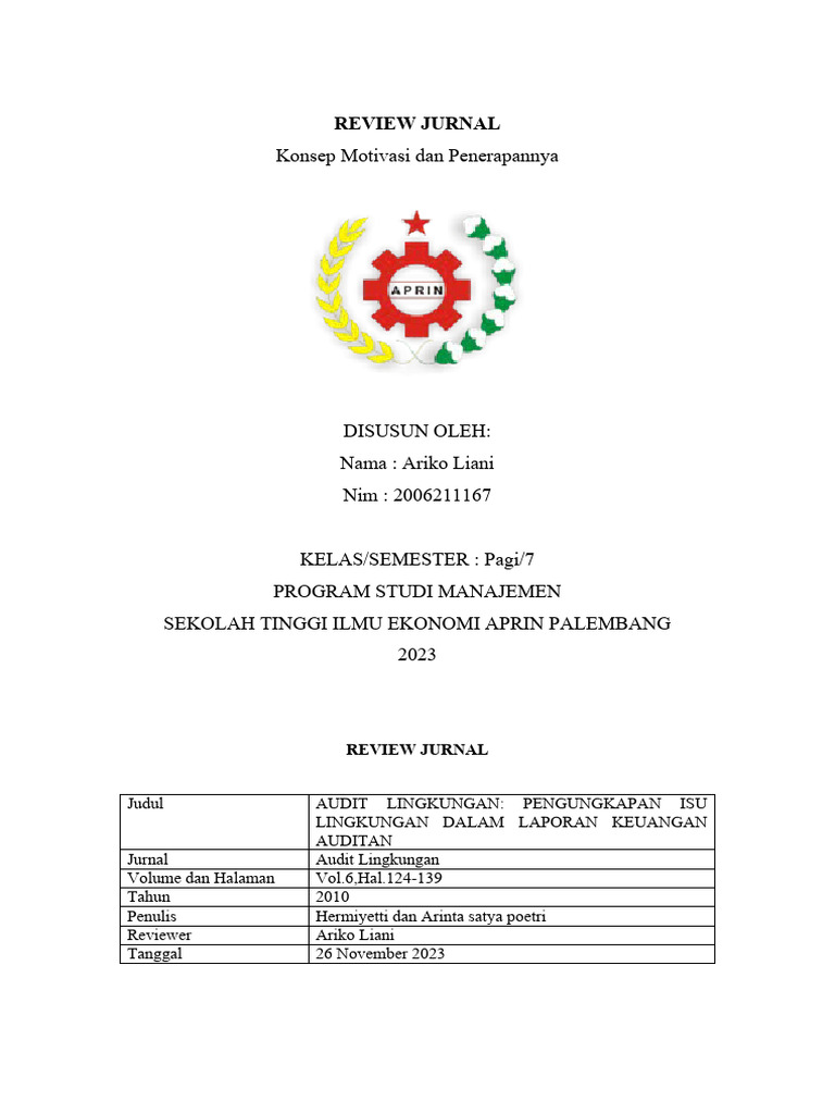 KERANGKA REVIEW JURNAL Mei - Copy (2) - 1 Salinan | PDF | Karier & Perkembangan
