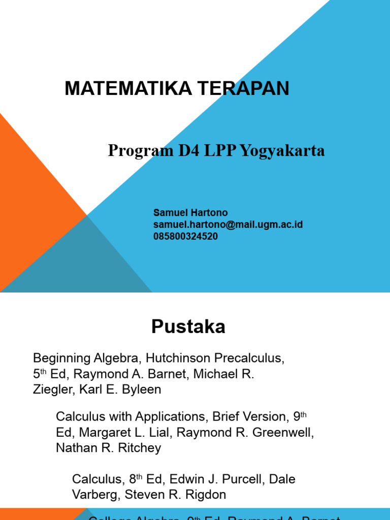 File Kuliah Matematika Dasar Pertemuan 1 LPP 2020 For Students | PDF