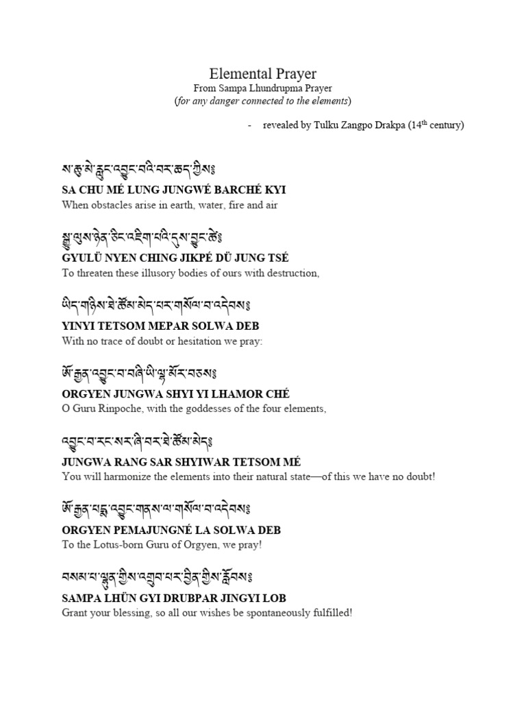 Elemental Prayer | PDF