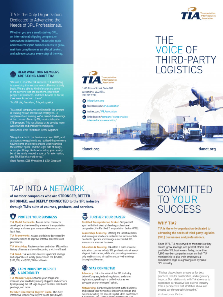 TIA Membership Brochure | PDF | Business | Economies