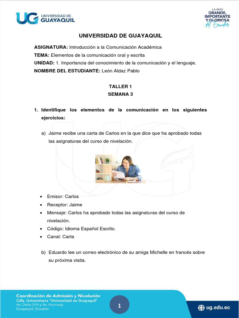 Tarea U1-Clase 2-S3 | PDF | Comunicación