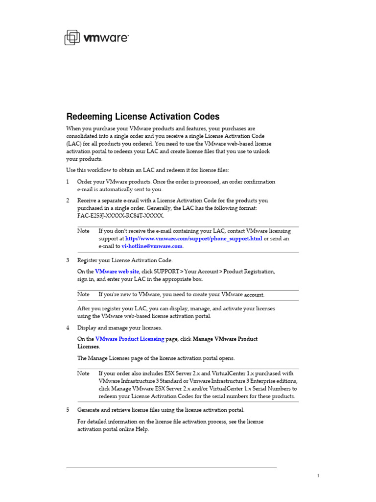 vi3_license_steps | PDF | V Mware | System Software