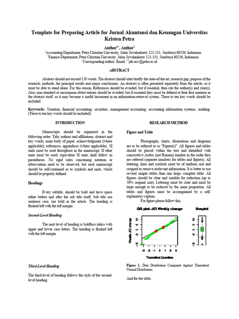 Template For Preparing Article For JAK-MAR | PDF | Bracket | Theorem