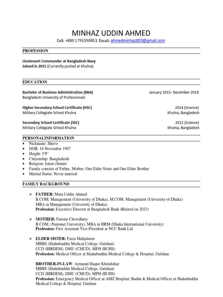 Biodata | PDF | Bangladesh