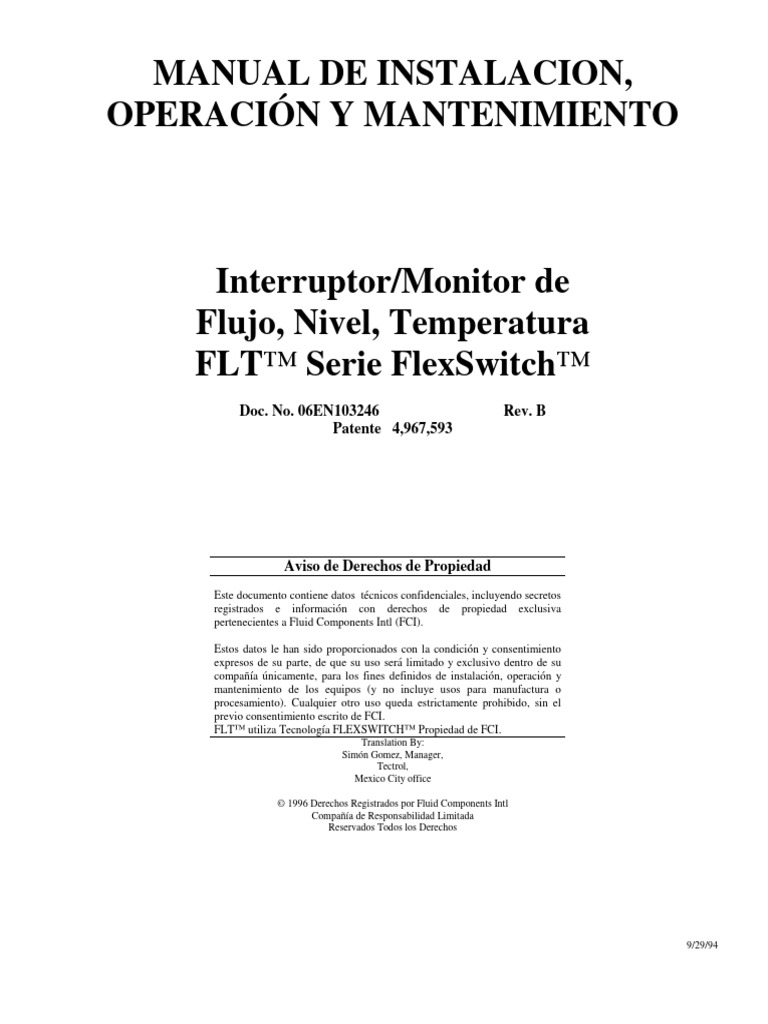 Instalación y Mantenimiento FLT™ FlexSwitch™ | PDF | Tornillo | Tuerca ...