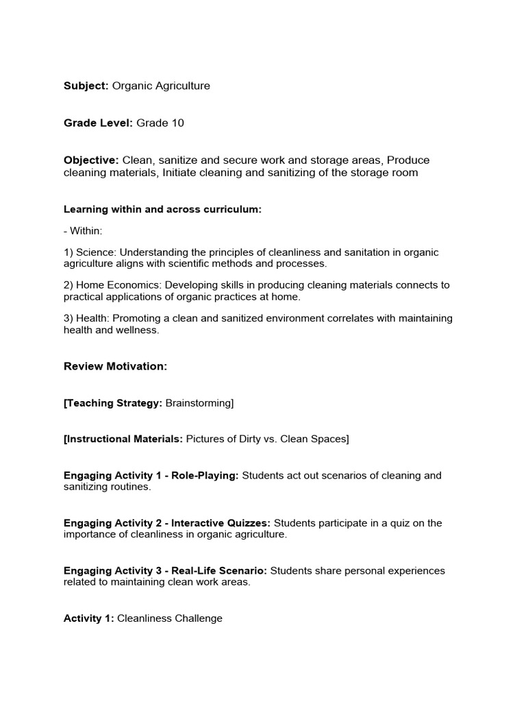 Lesson Plan | PDF | Organic Farming | Agriculture