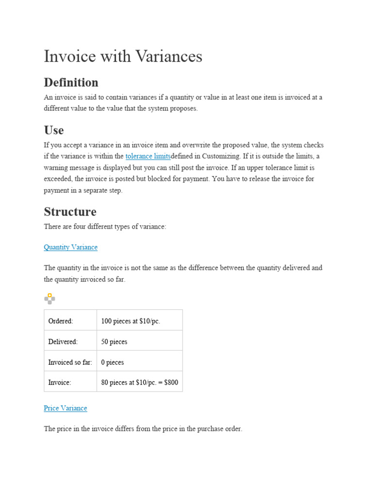 Invoice With Variances | PDF