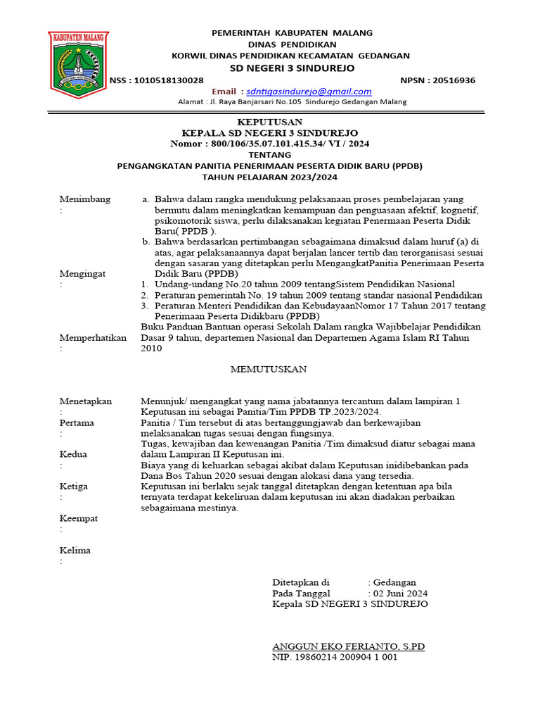 SK PPDB 2023-2024 | PDF