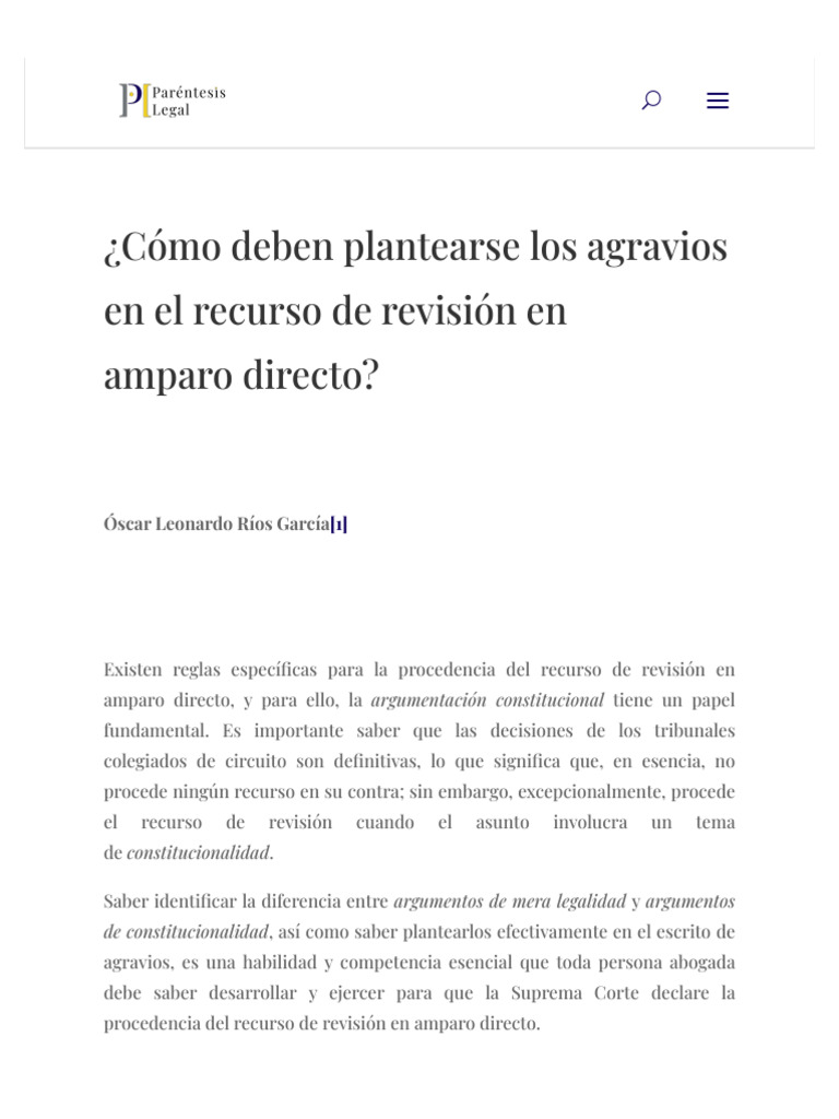 ¿Cómo Deben Plantearse Los Agravios en El Recurso | PDF | Constitución ...