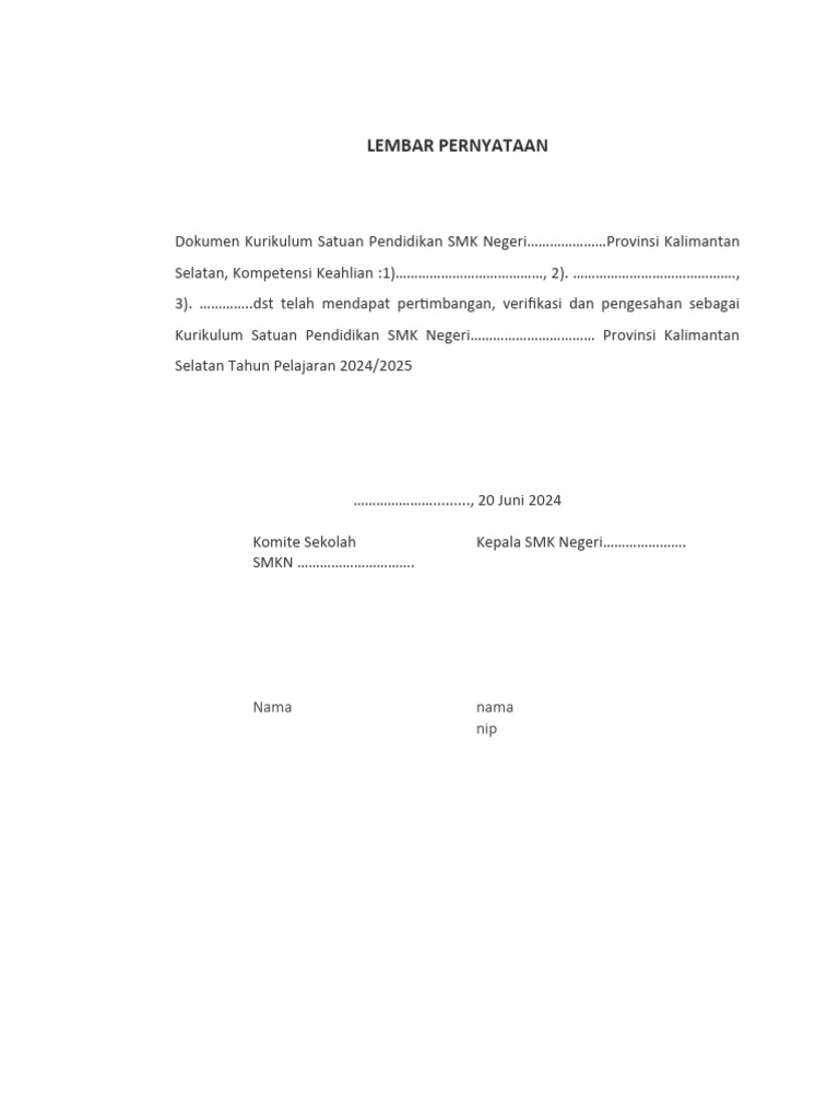 Hal Pengesahan Dan Penetapan KSP 2024 2025 | PDF