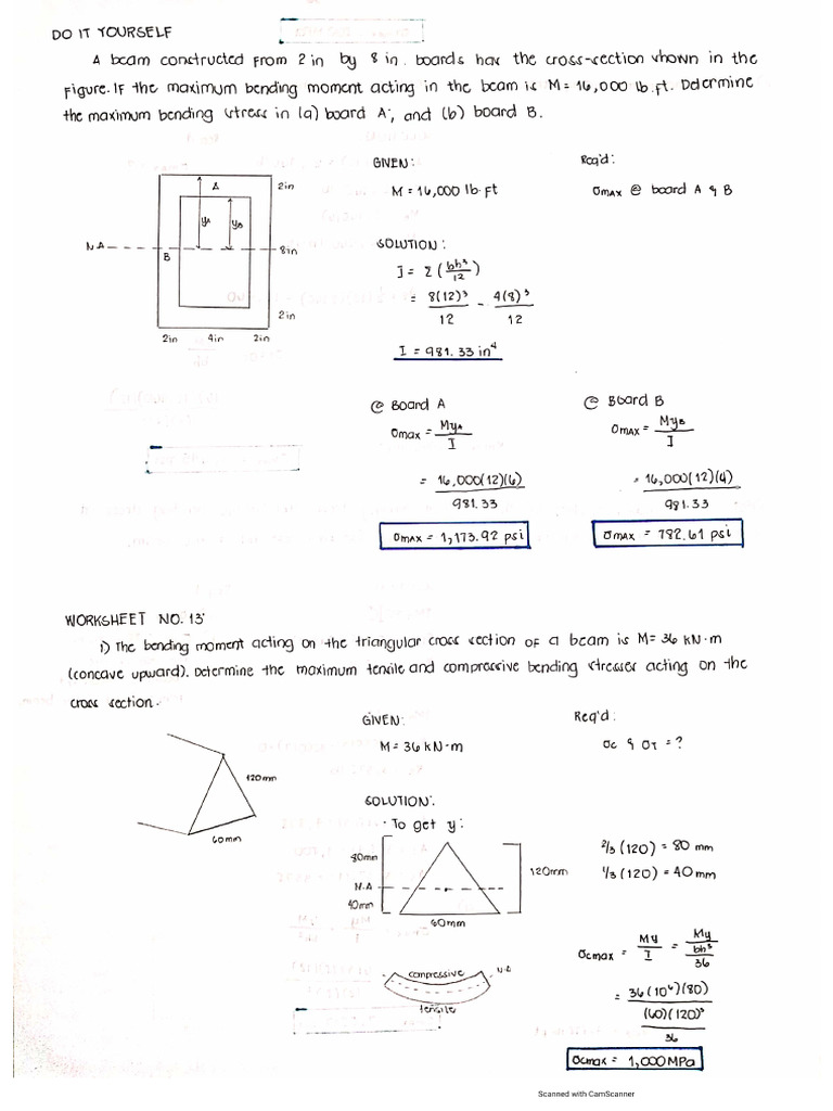 Worksheet-No.-13-Bending-Moment (1) | PDF