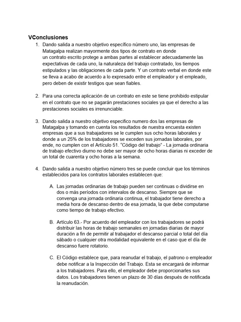 Metodologia Conclusiones Bielka | PDF | Derecho laboral | Tiempo de trabajo