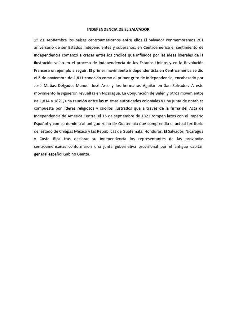 Independencia de El Salvador | PDF