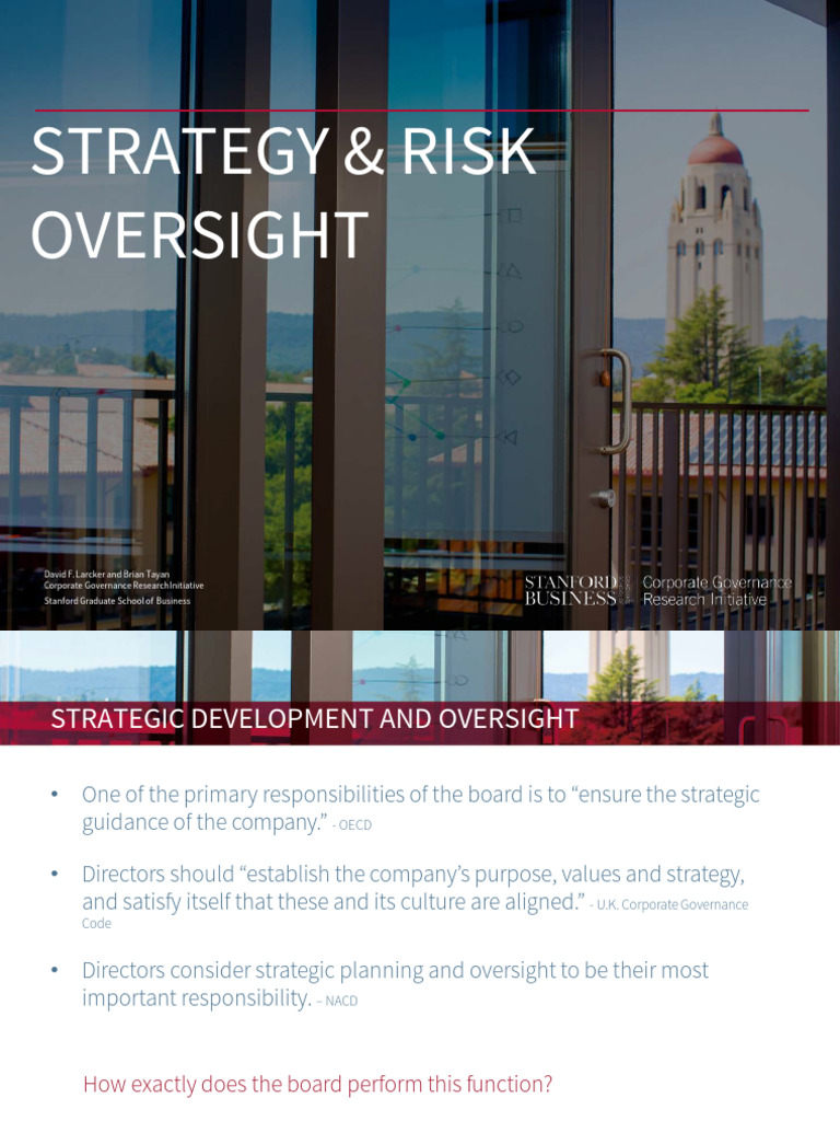 Cgri Quick Guide 06 Strategy Risk Oversight | PDF | Strategic ...