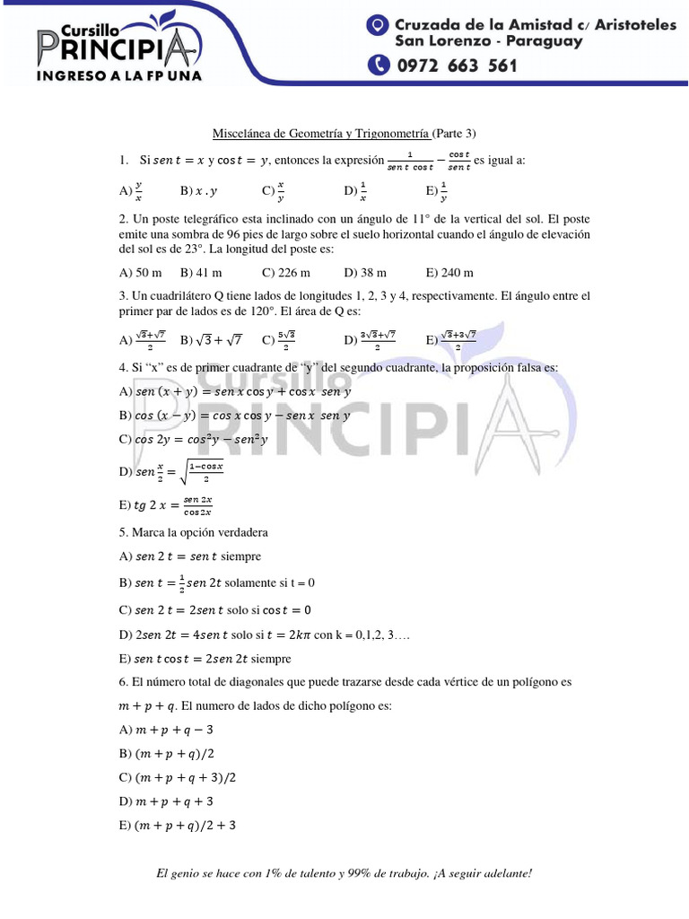 Repaso Geo y Trigo 19.06.24 | PDF | Formas geométricas | Geometria clasica