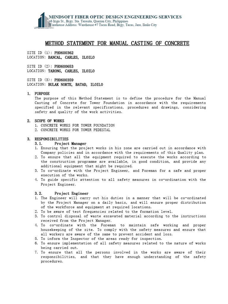 Cast in Place Concrete For Sub Structures | PDF | Concrete | Building ...