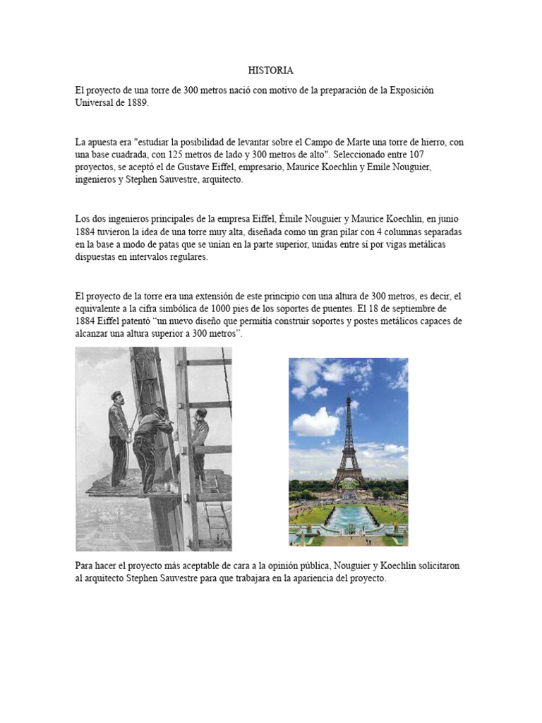 Torre Eiffel | PDF | Torre | Ingeniero civil