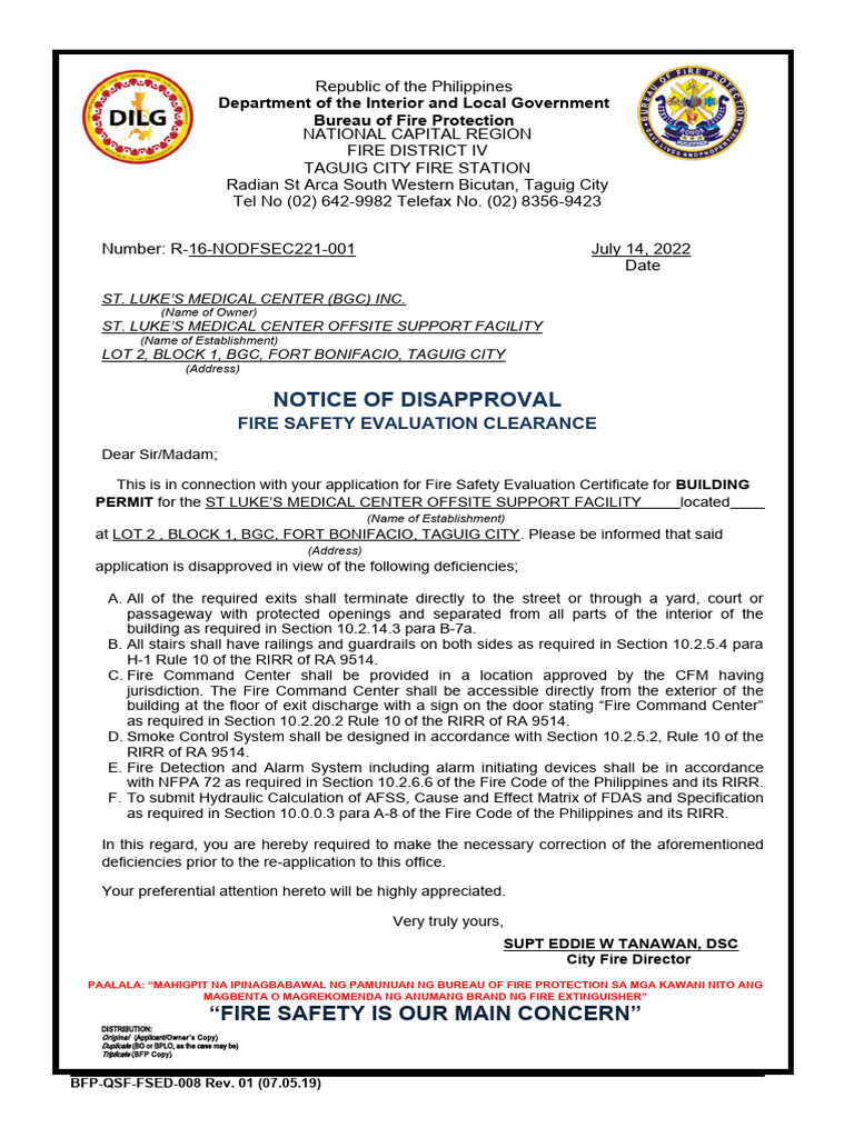 FSED_008_Notice_of_Disapproval_FSEC_NOD_Rev01_070519 | Download Free ...