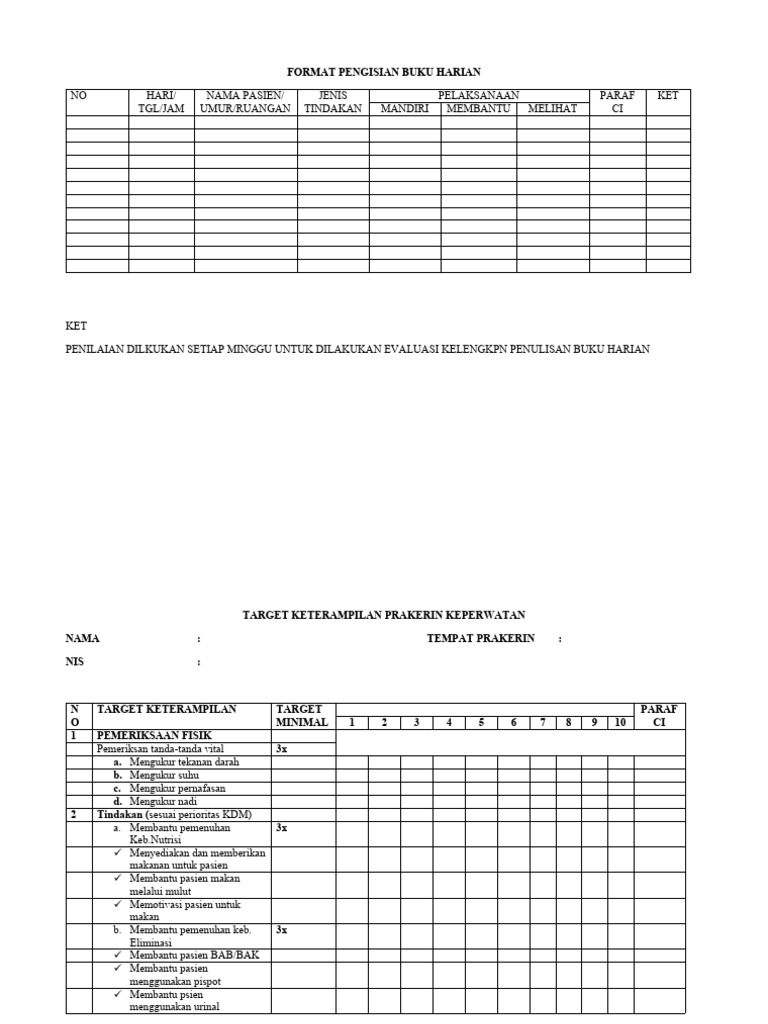 FORMAT BUKU HARIAN Yg Benar | PDF