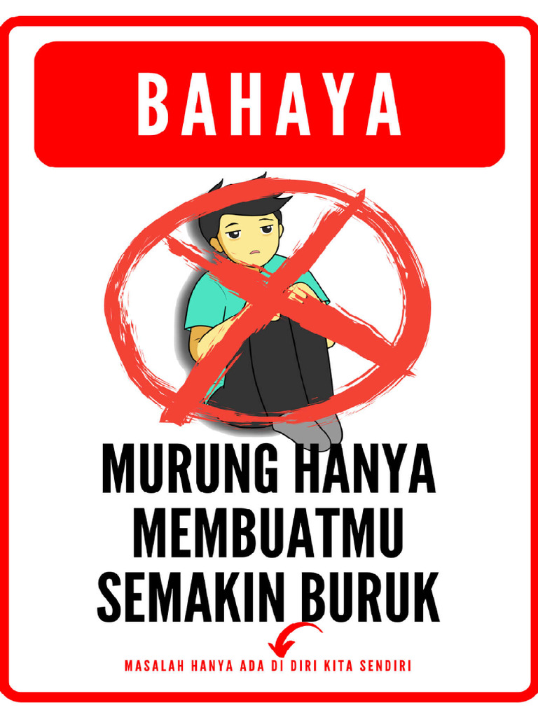 Merah Putih Hitam Peringatan Dilarang Berlari Poster | PDF