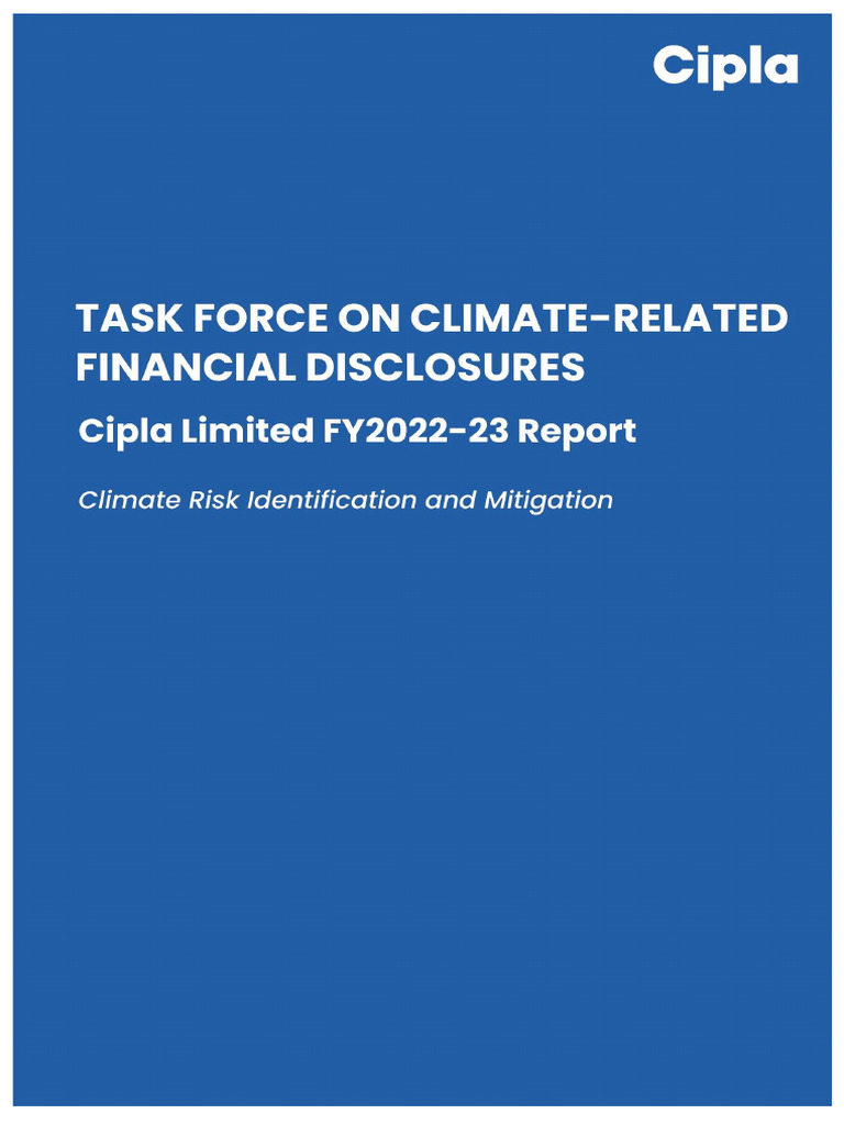 Cipla Task Force On Climate Related Financial Disclosures Report | PDF ...