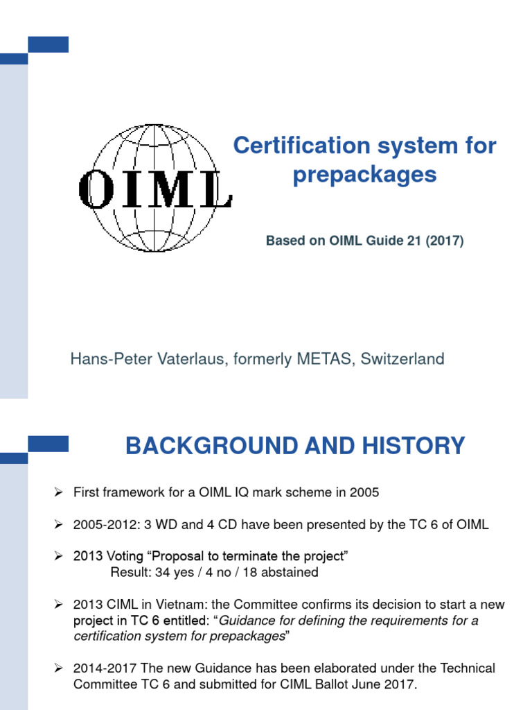 OIML Certifcation System 2018 | PDF