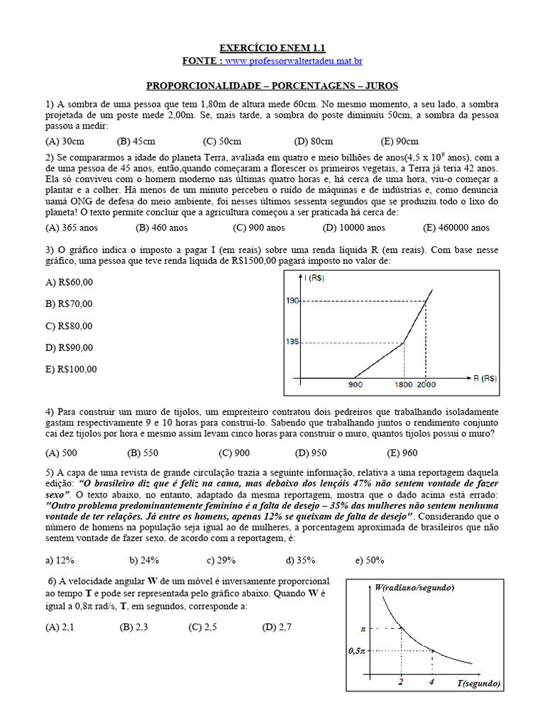 EXERCÍCIO ENEM 1 | PDF | Juros