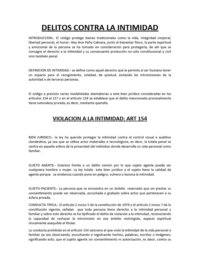 13. DELITOS CONTRA LA INTIMIDAD | Descargar gratis PDF | Violación | Privacidad