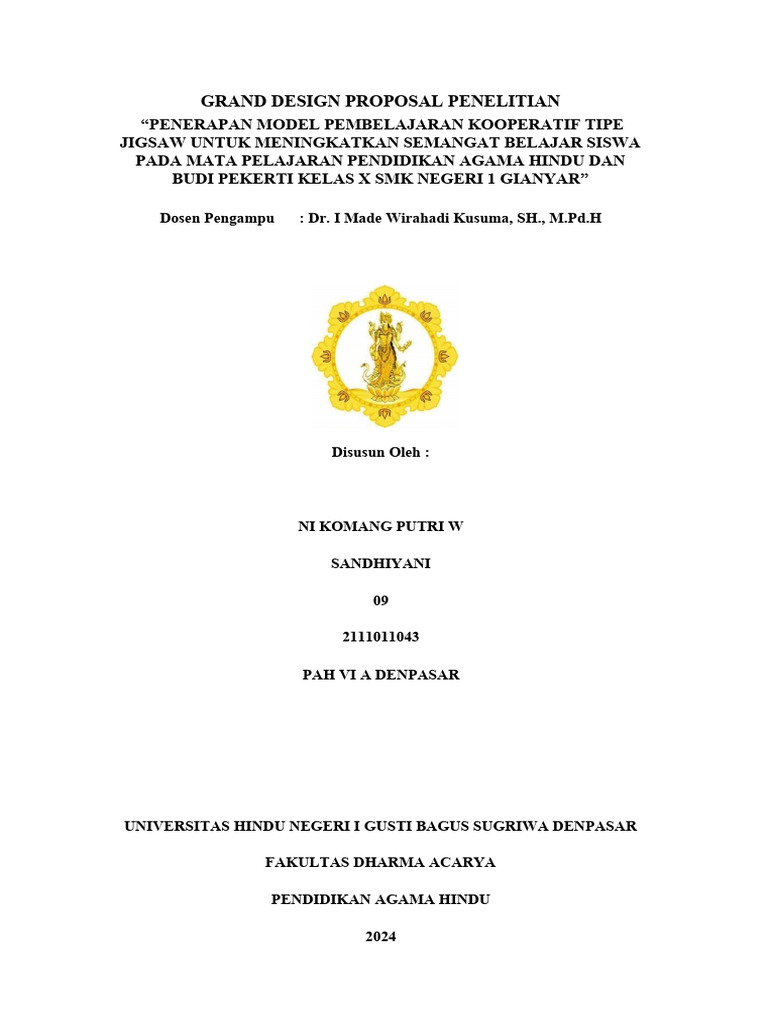 Grand Design Proposal Putri | PDF