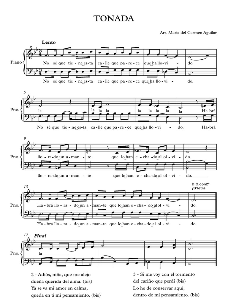 TONADA - Partitura Completa | PDF