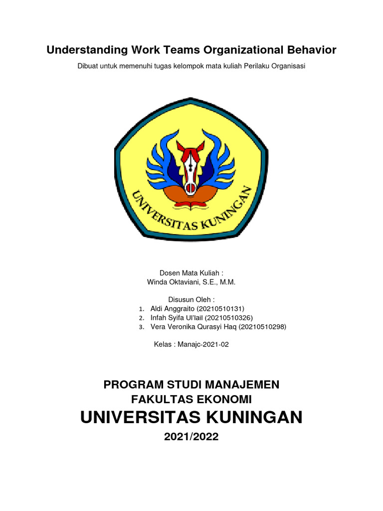 KELOMPOK 5 - Perilaku Organisasi - Understanding Work Teams Organizational Behavior | PDF