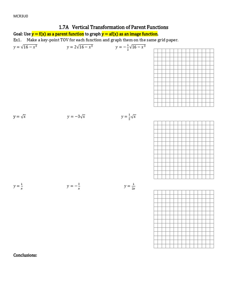 Vertical Transformations of Functions | PDF | Teaching Methods & Materials
