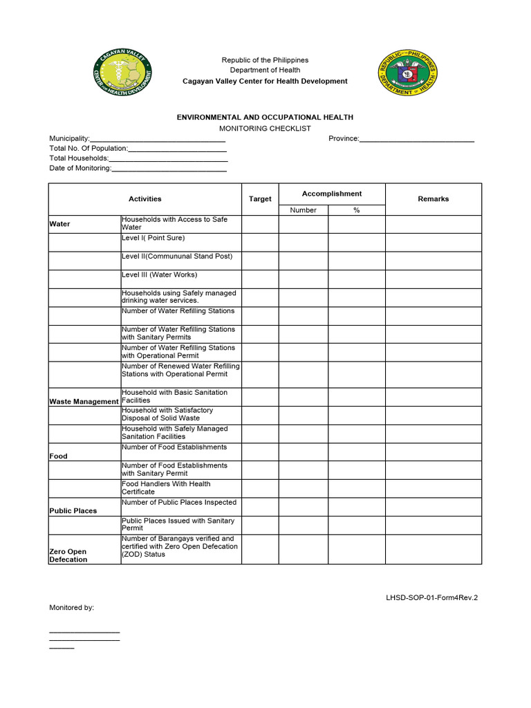 Monitoring Tool Updated | PDF | Sanitation | Water Supply