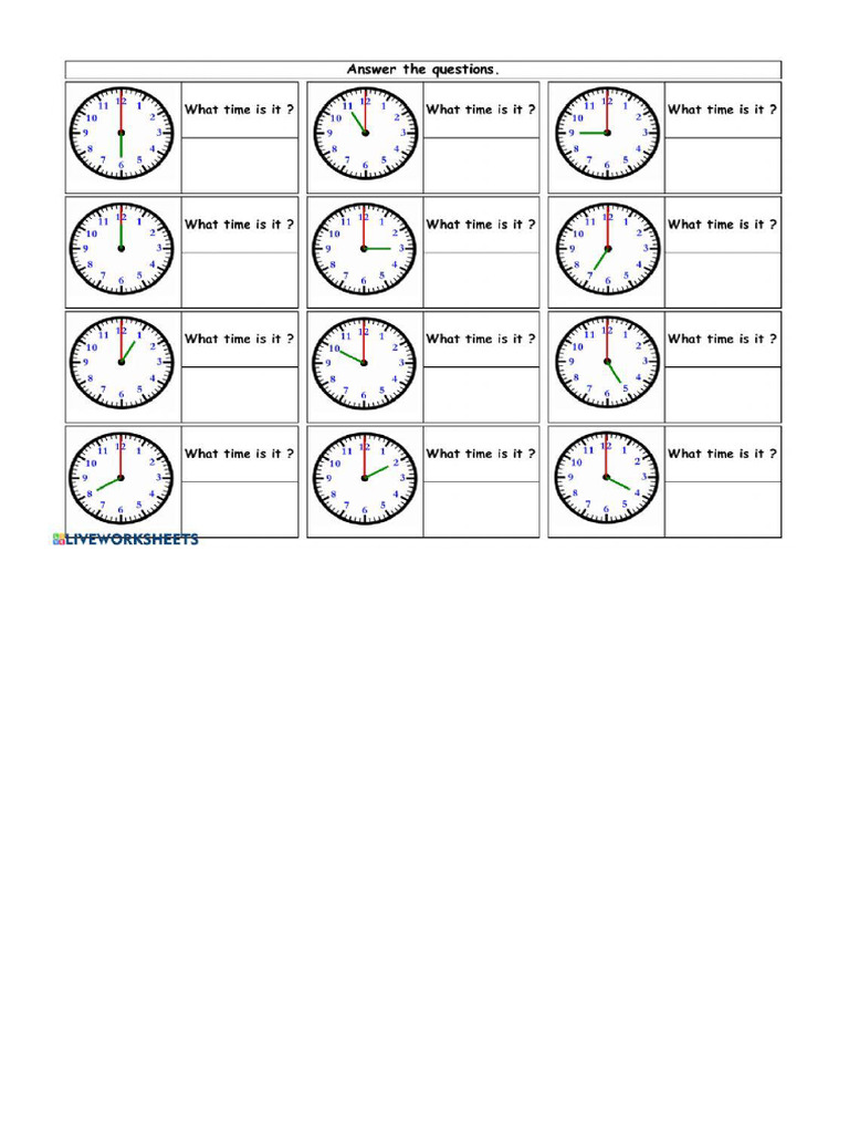 Telling Time (O'clock & Half Past) | PDF