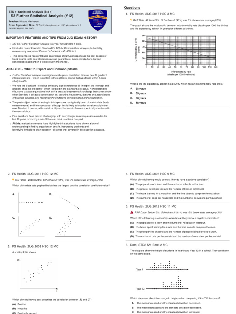 Further Statistical Analysis | PDF | Statistical Analysis | Teaching Mathematics