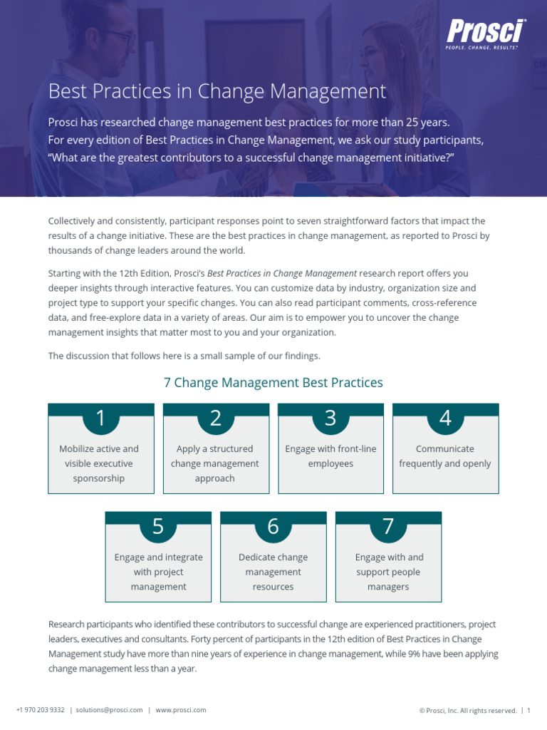 Prosci's 12th Edition Change Management Best Practices | PDF | Change ...
