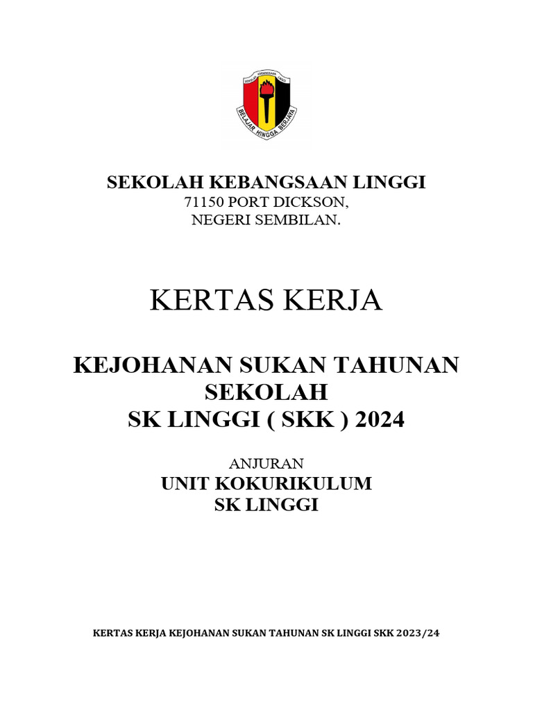 Kertas Kerja Sukan Tahunan SKL 2024 | PDF