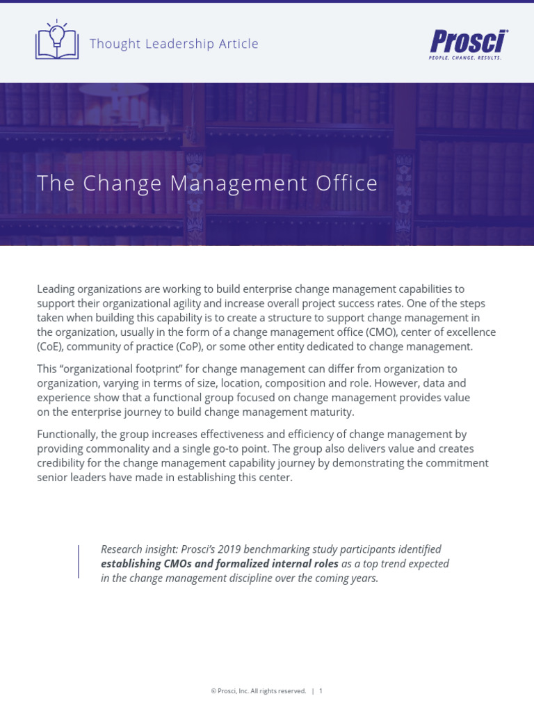 The Change Management Office TL | PDF | Change Management | Leadership